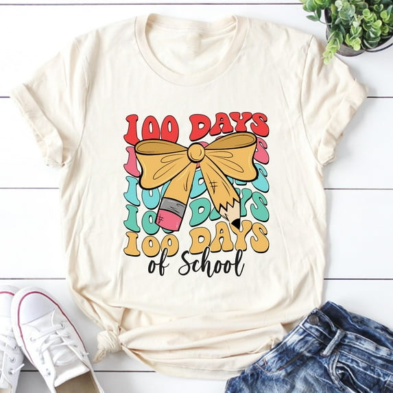 Coquette Bow 100 Days of School Shirt, 100 Days of School Coquette ...