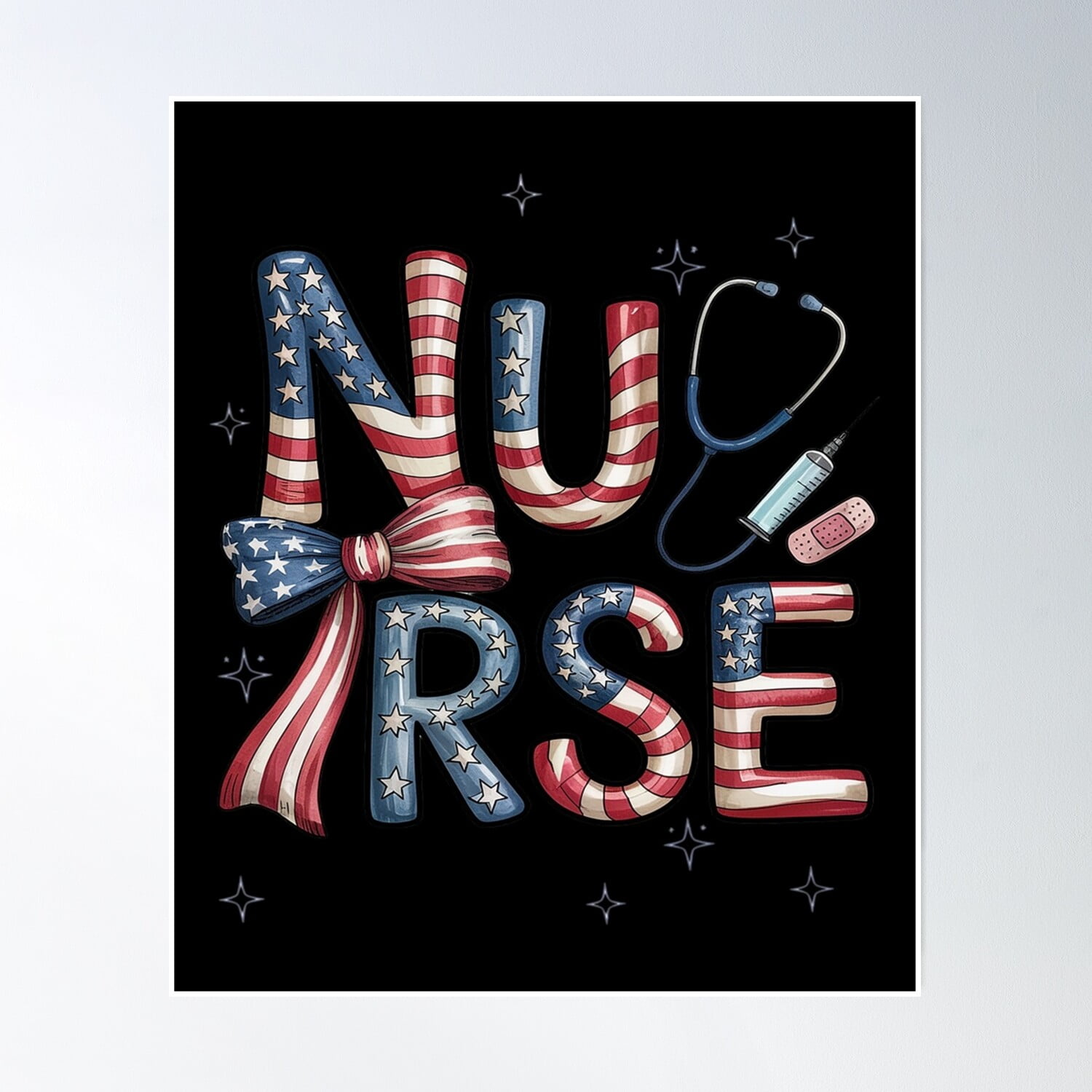 Coquette Bow 4Th July Nurse Icu Nurse Crna Surgical Medical Poster Wall ...