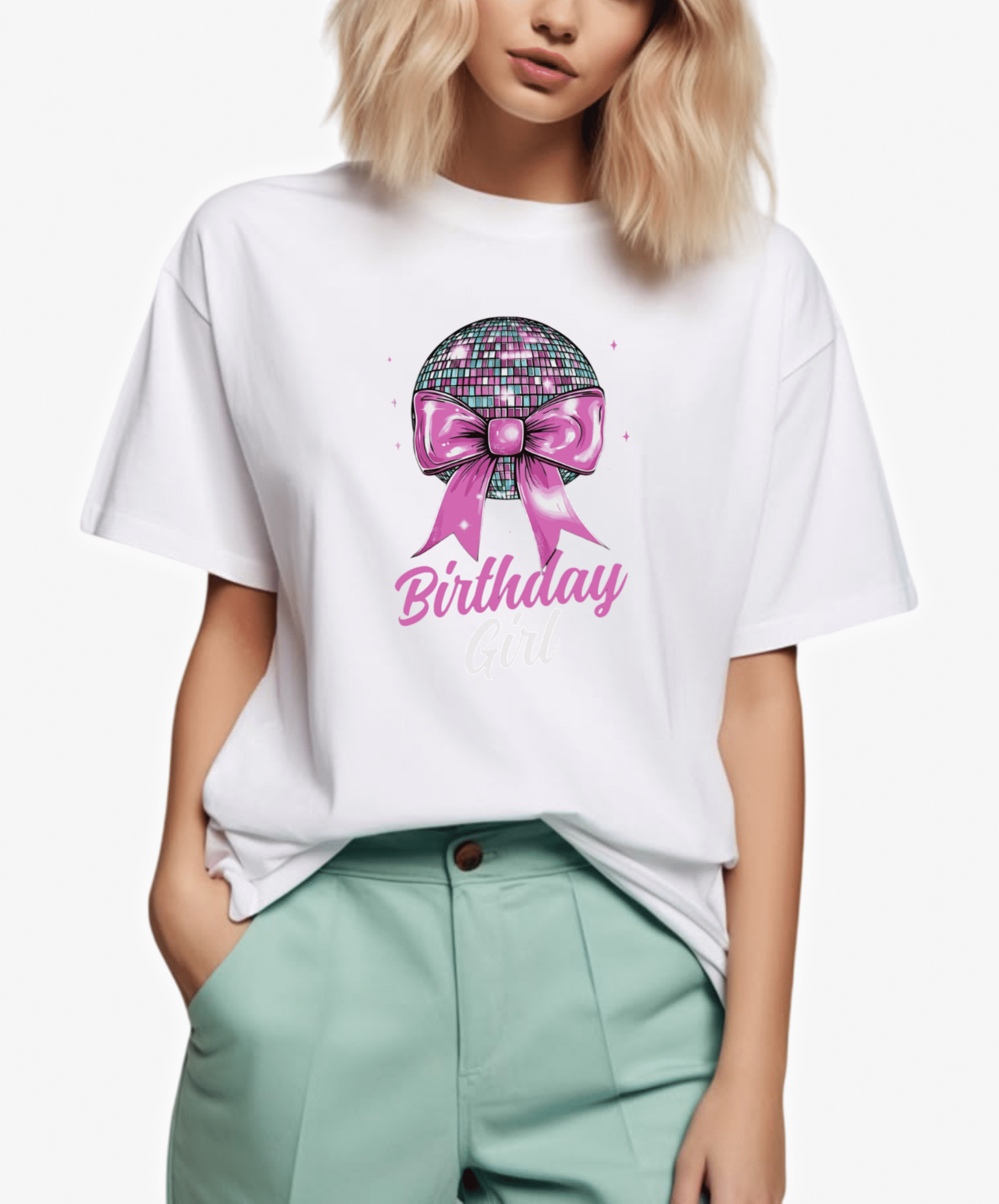 Coquette Bow And Sparkling Disco Ball Unisex T-Shirt, for men & women ...