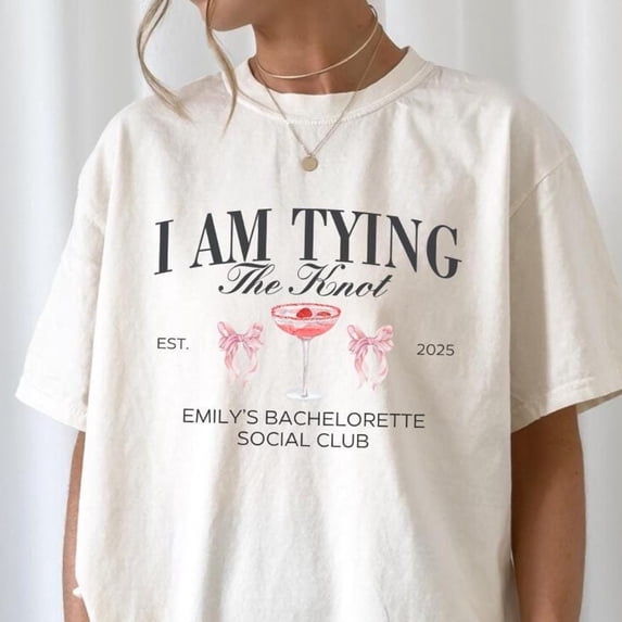 Coquette Bow Bachelorette Shirt Shes Tying the Knot Bridal Party Shirts ...