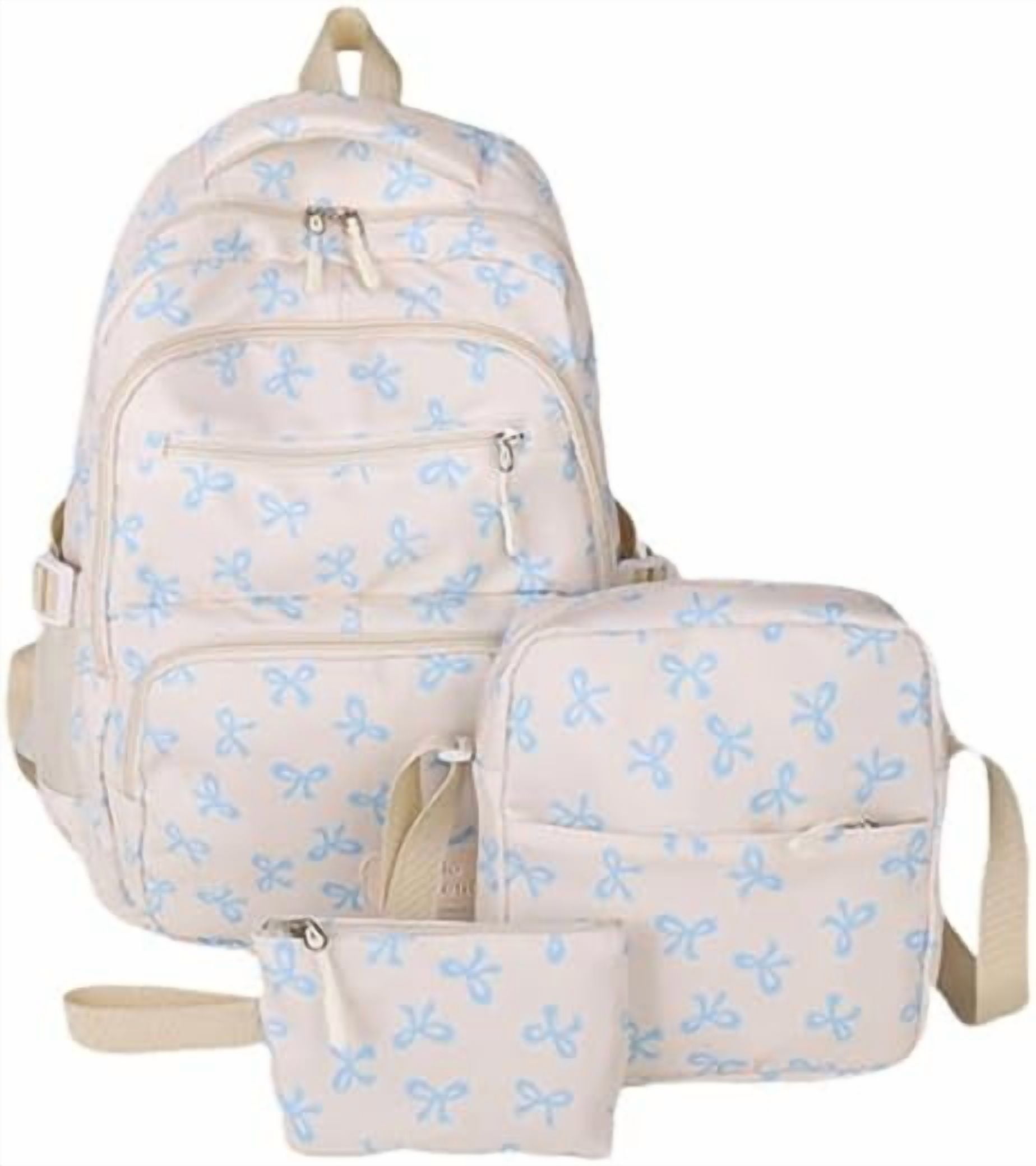 Coquette Bow Backpack - Cute Kawaii Backpack Set Aesthetic Daypack Bow ...