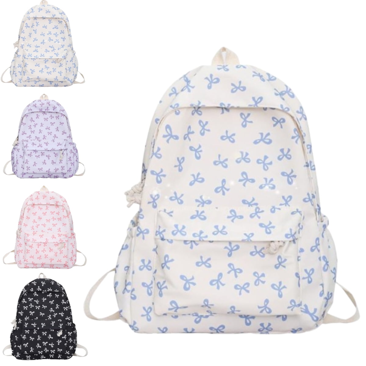 Coquette Bow Backpack for Women, 2025 Cute Kawaii Nylon Rucksack ...