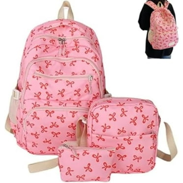 Coquette Bow Backpack for Women, Cute Kawaii Nylon Rucksack, Aesthetic ...