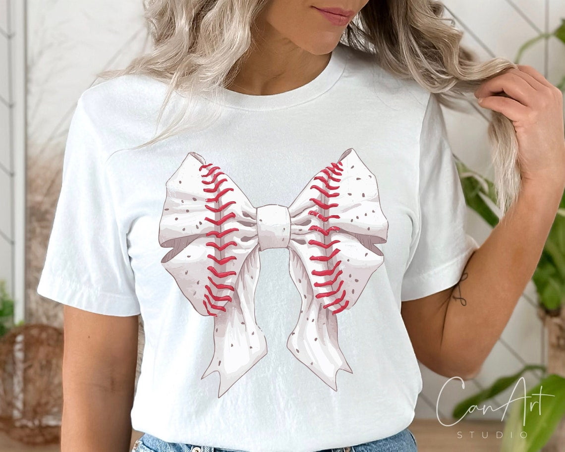 Coquette Bow Baseball Svg Png, Baseball Girly Png Design, Coquette Bow ...