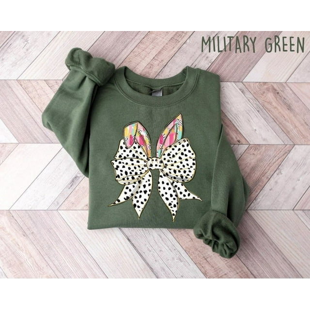 Coquette Bow Bunny Ears Shirt Cute Bunny Sweatshirt Rabbit Shirt