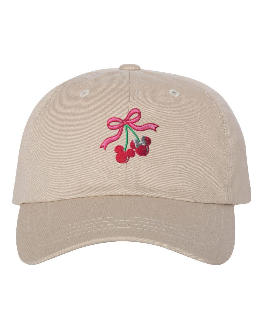 Coquette Bow Cherry Vintage Cartoon Style Embroidered Classic Dad Hat ...