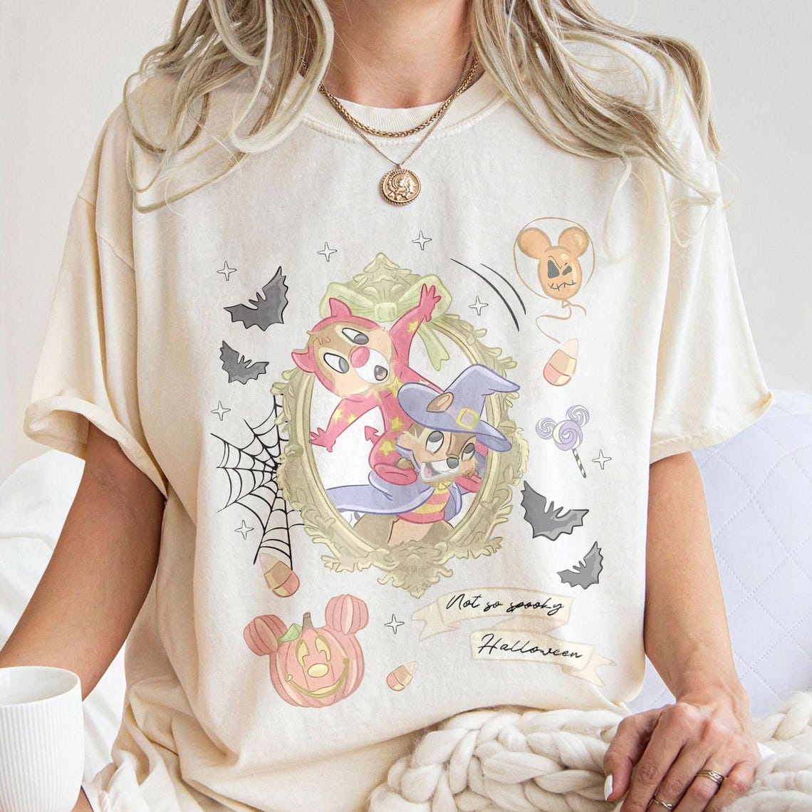 Coquette Bow Chip And Dale Pumpkin Disney Costume Party Shirt, Mickey'S ...