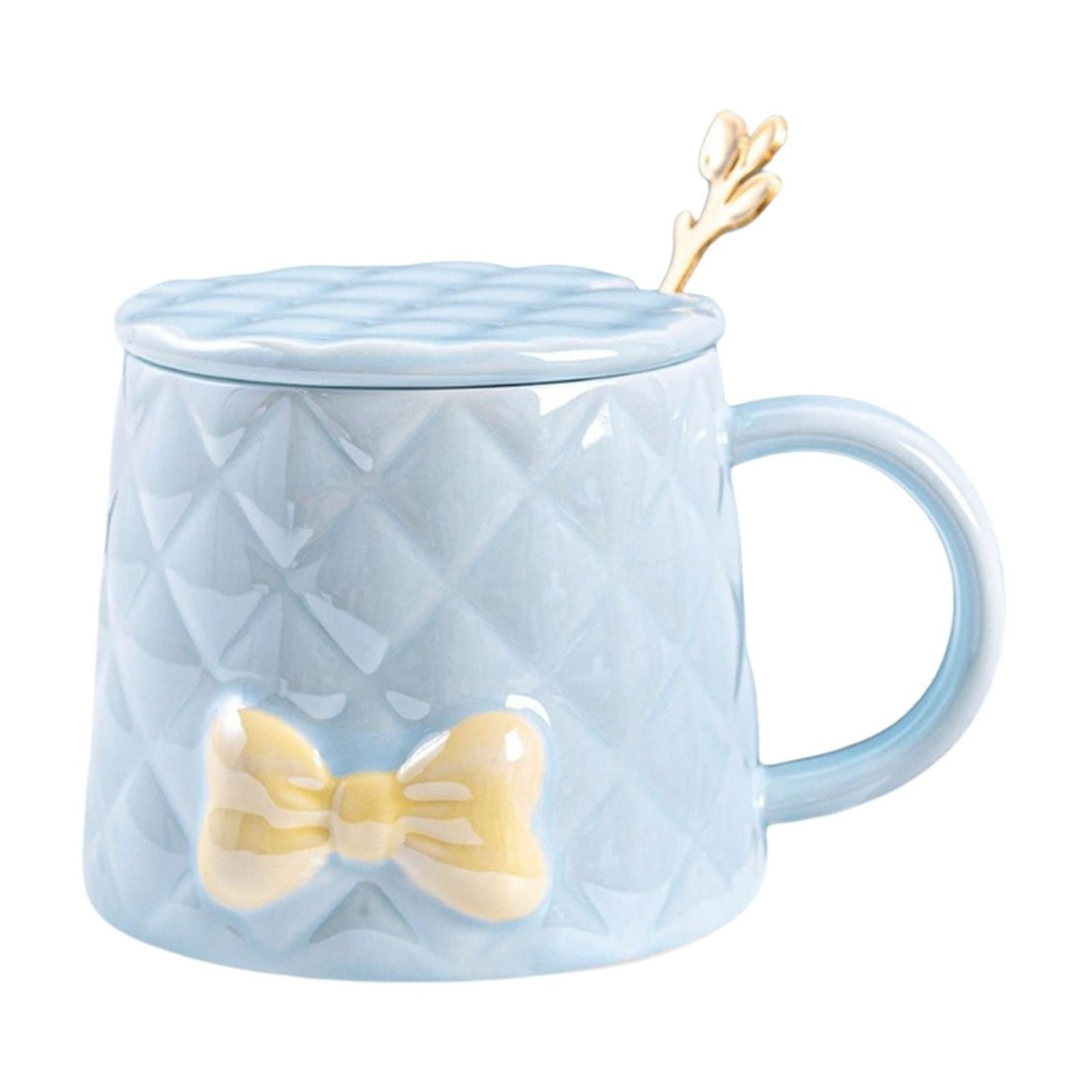 Coquette Bow Coffee Mug - 12oz Ceramic Tea Cup with Embossed Bowknot ...