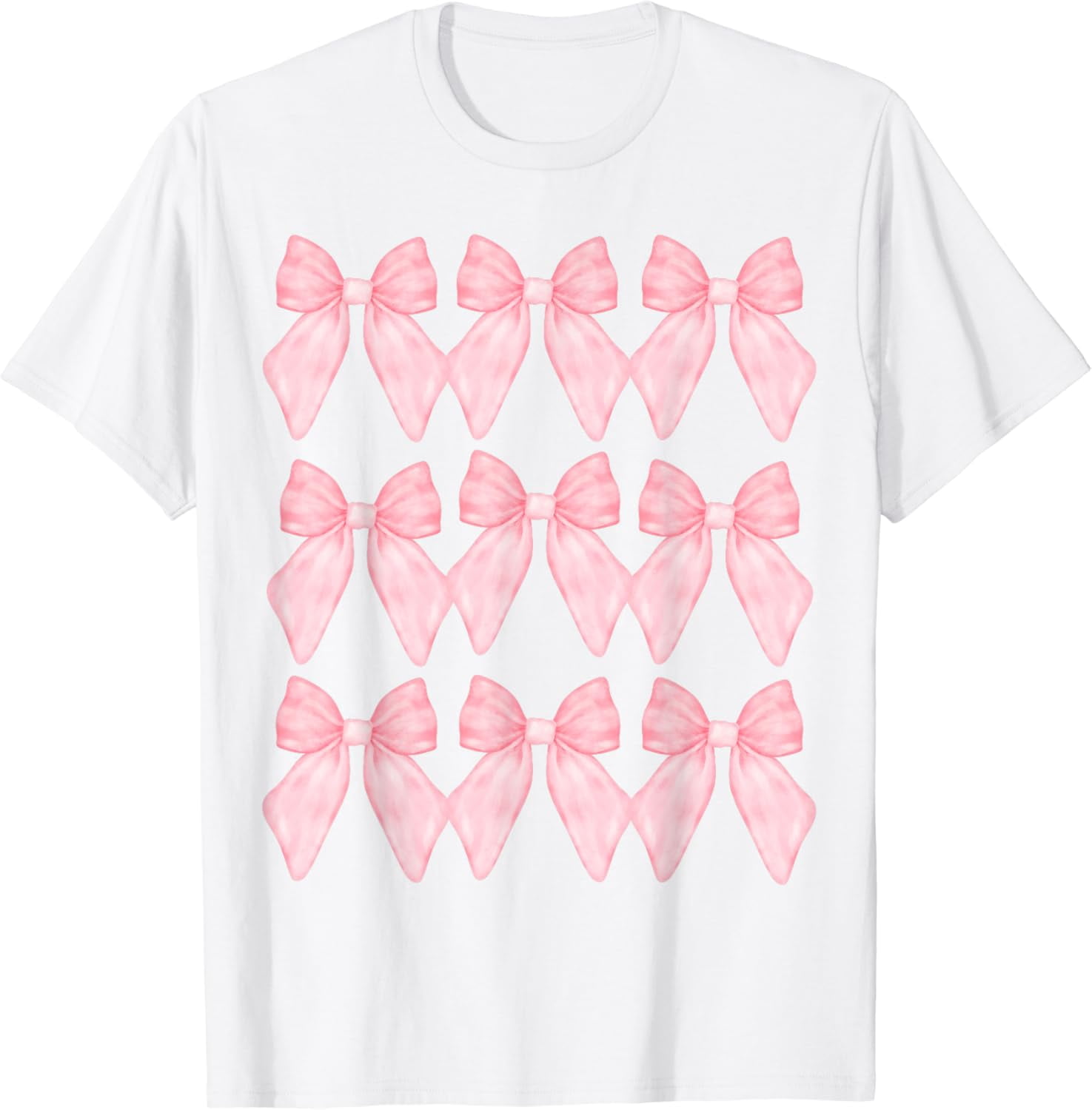 Coquette Bow Cute Pink Bow For Girls Womens T-Shirt - Walmart.com