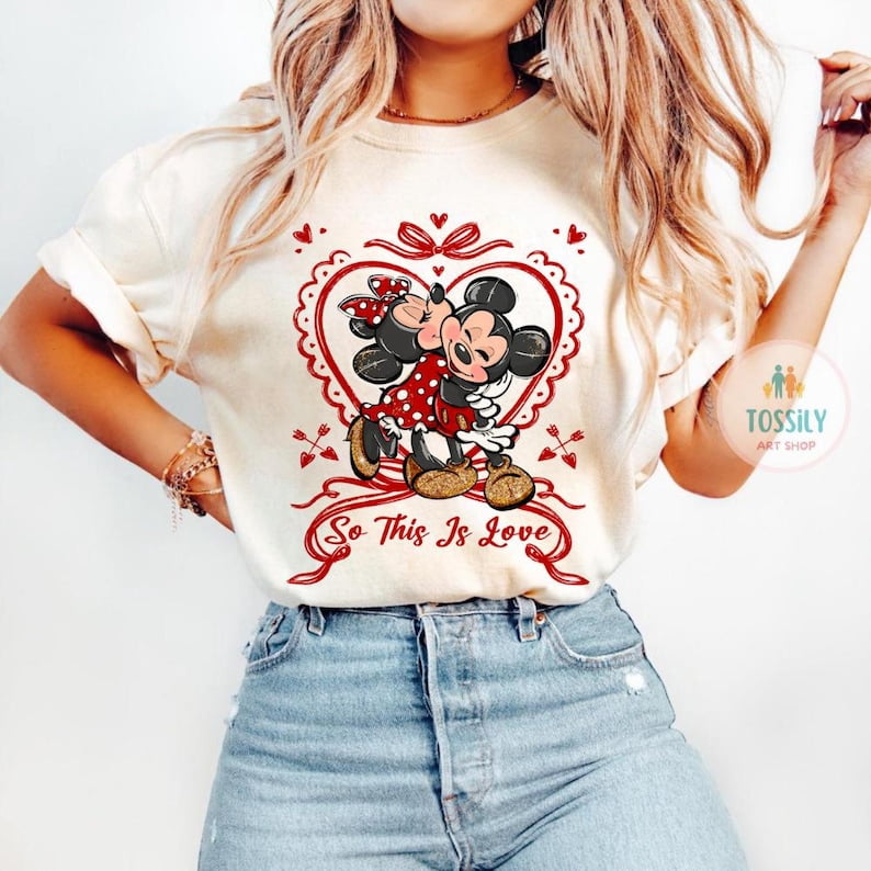 Coquette Bow Disney Mickey Minnie Valentine Shirt,Disney Couple WDW ...