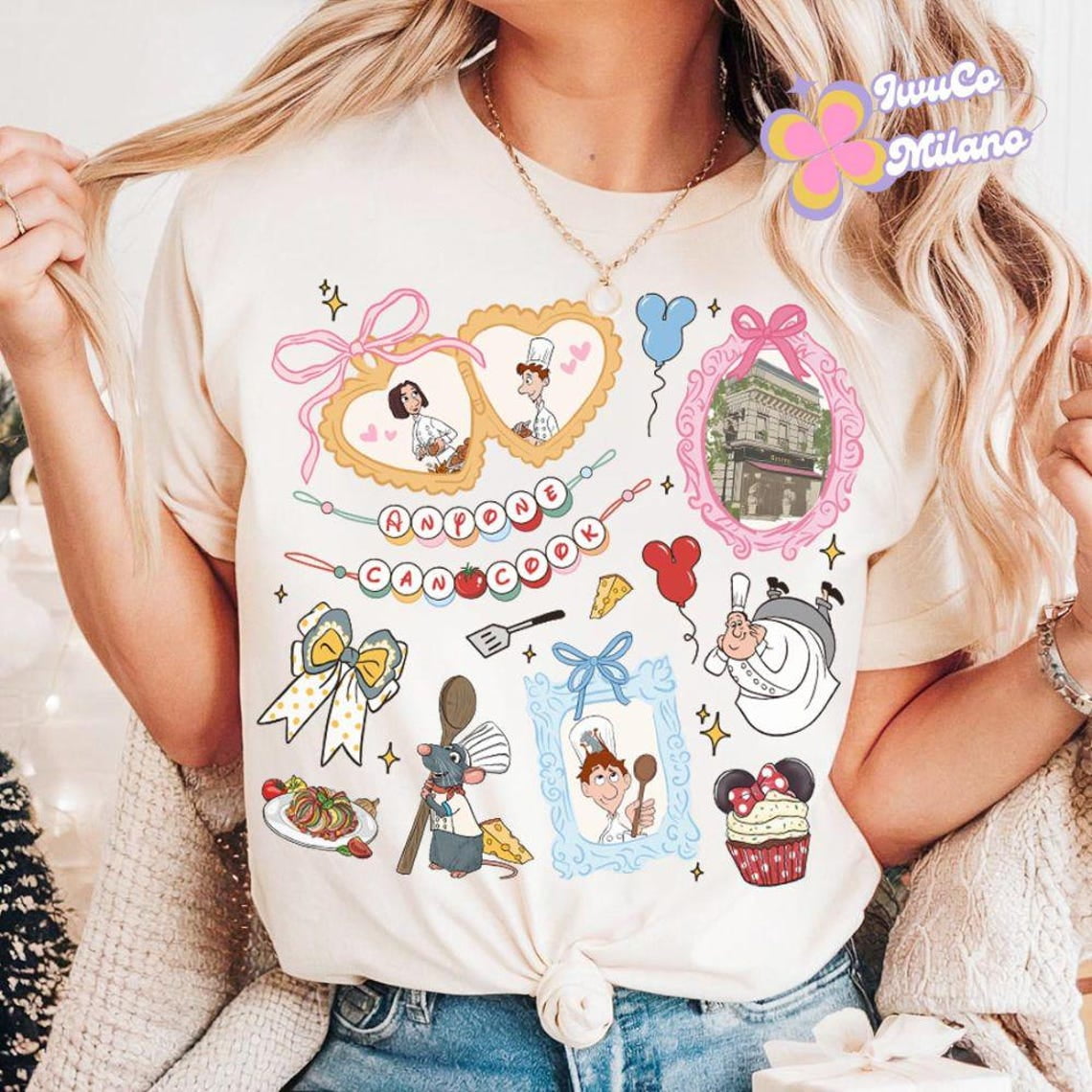 Coquette Bow Disney Ratatouille Little Chef Remy Shirt, Linguini ...