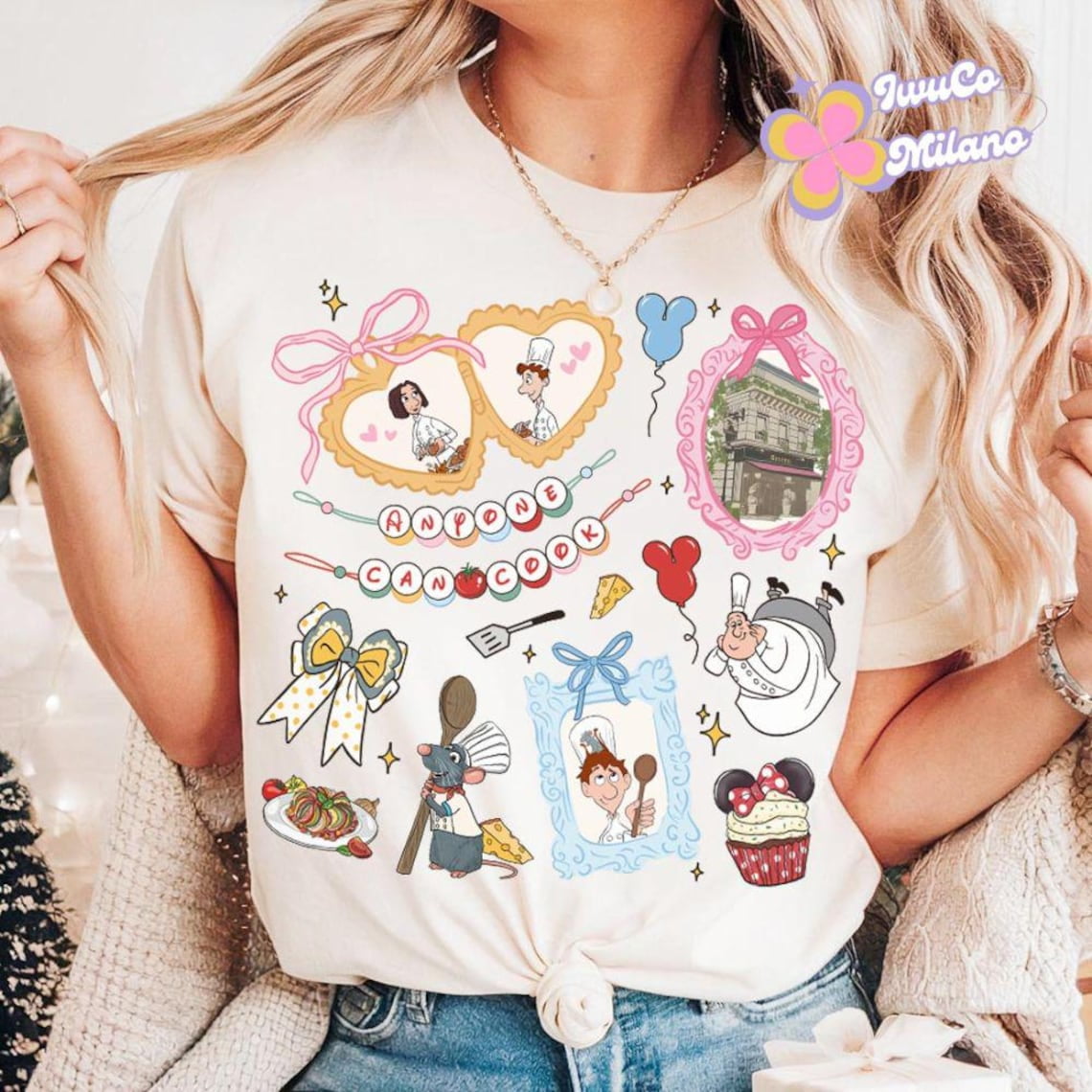 Coquette Bow Disney Ratatouille Little Chef Remy Shirt, Linguini ...