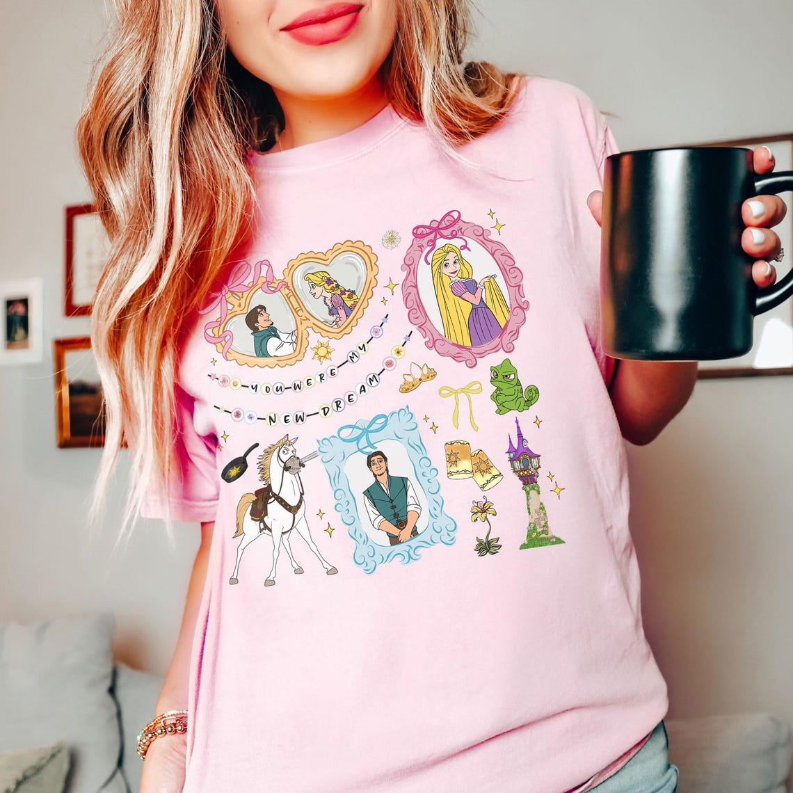 Coquette Bow Disney Tangled Rapunzel Floral Shirt, Disney Princess ...