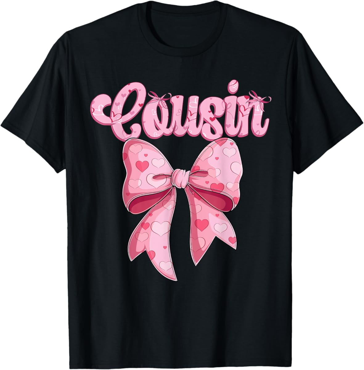 Coquette Bow Family Matching Groovy Pink Cousin Unisex Men Women T ...