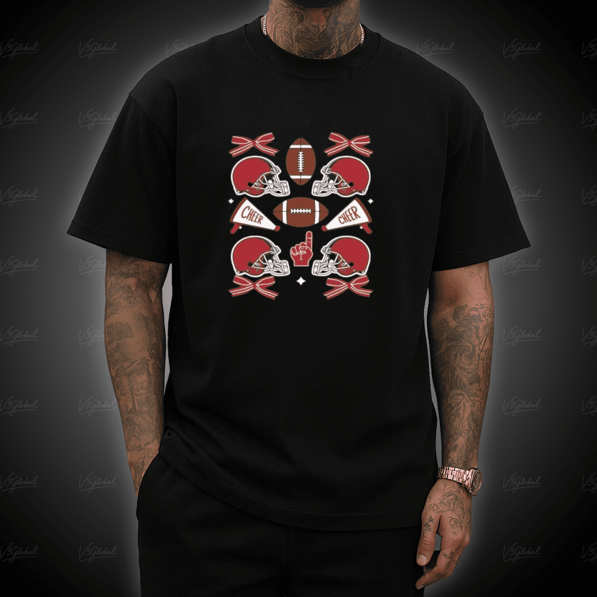 Coquette Bow Football Mom Game Day Sports Fan Tee Comfort Colors T-Shirt, for Men & Women, up to ...