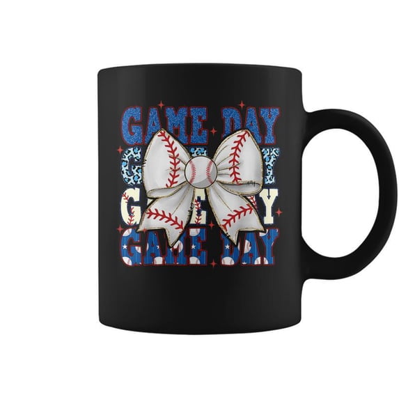 Coquette Bow Game Day Baseball Softball Cheer Mom Life Coffee Mugs ...