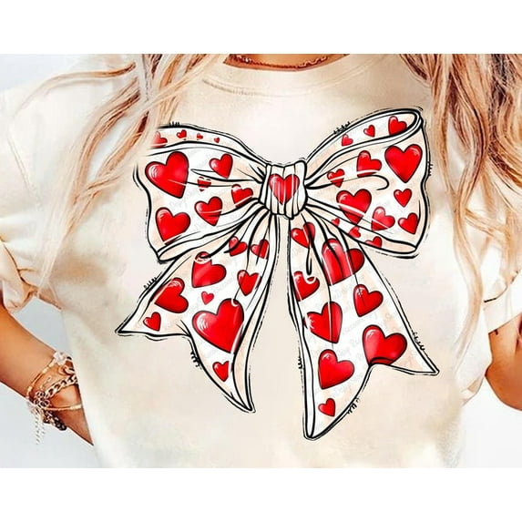 Coquette Bow Heart , Valentine Design , Valentine Bow Design, Valentine ...