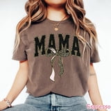 Coquette Bow Leopard Mama Shirt Mothers Day Gift Retro Mom Shirt Gift ...