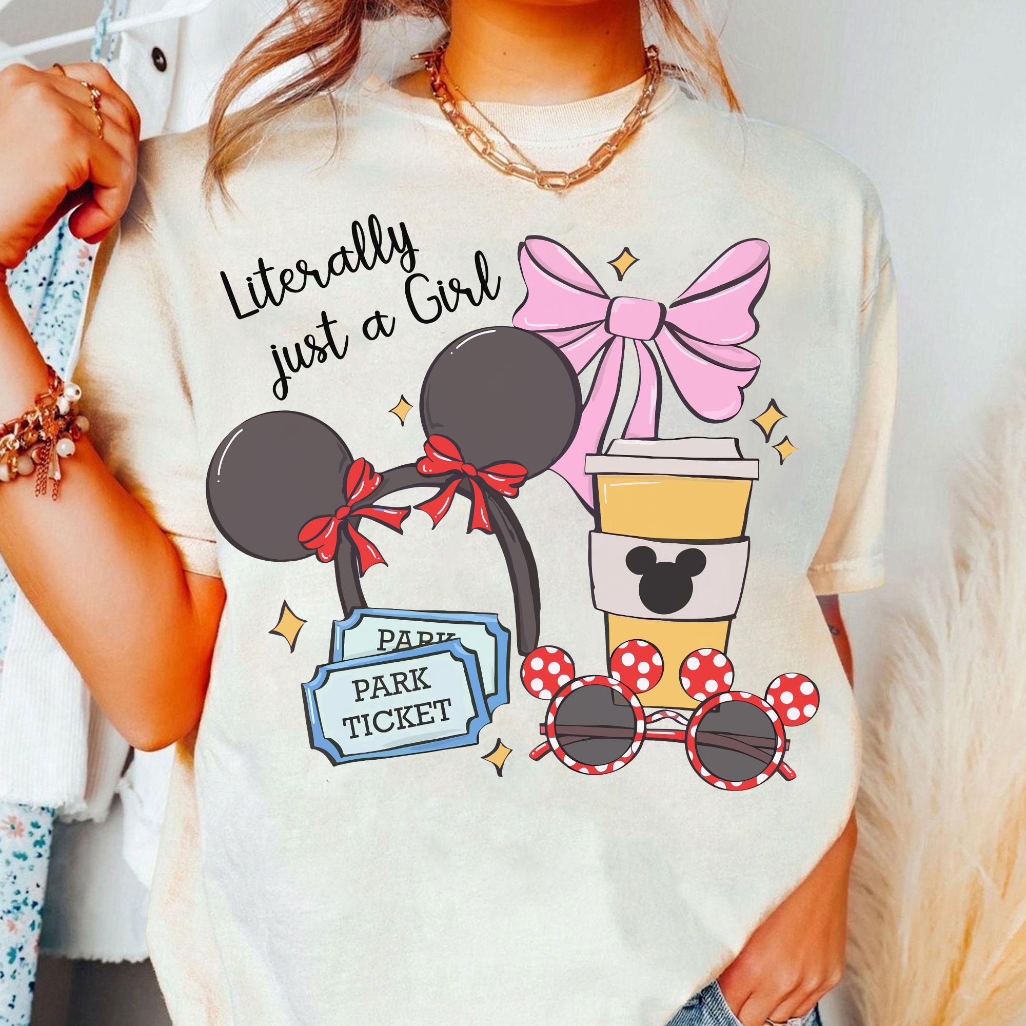 Coquette Bow Literally Just A Girl Shirt, Girl's Trip Shirt, Ears Park ...