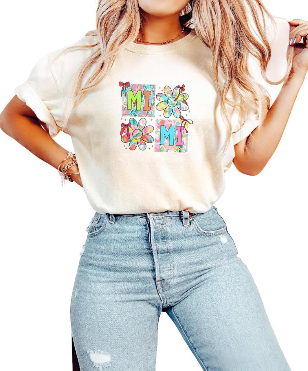 Coquette Bow Mimi Tee for Cute Grandma Gift Cottagecore Style Comfort Color T-Shirt , for men ...