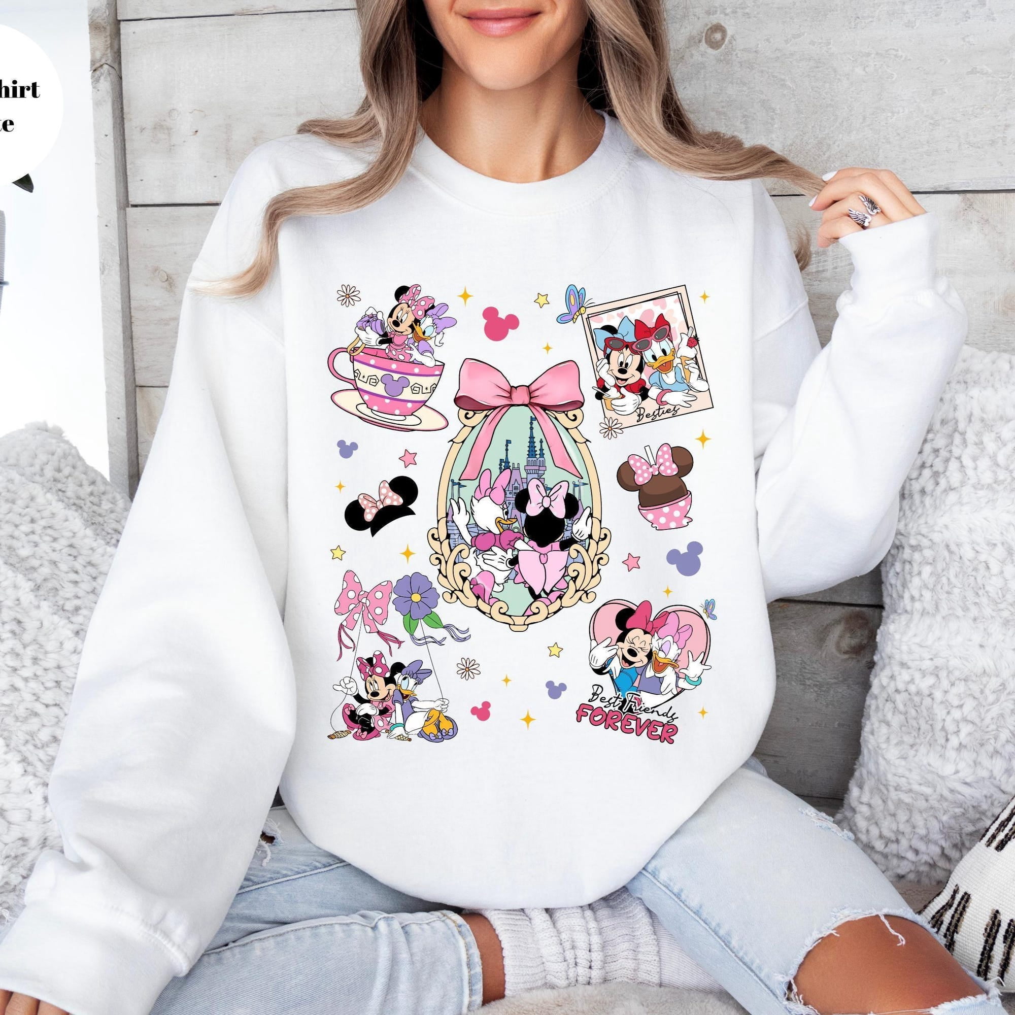 Coquette Bow Mini Daisy Sweatshirt for Women's Trip - Colorful Cartoon ...