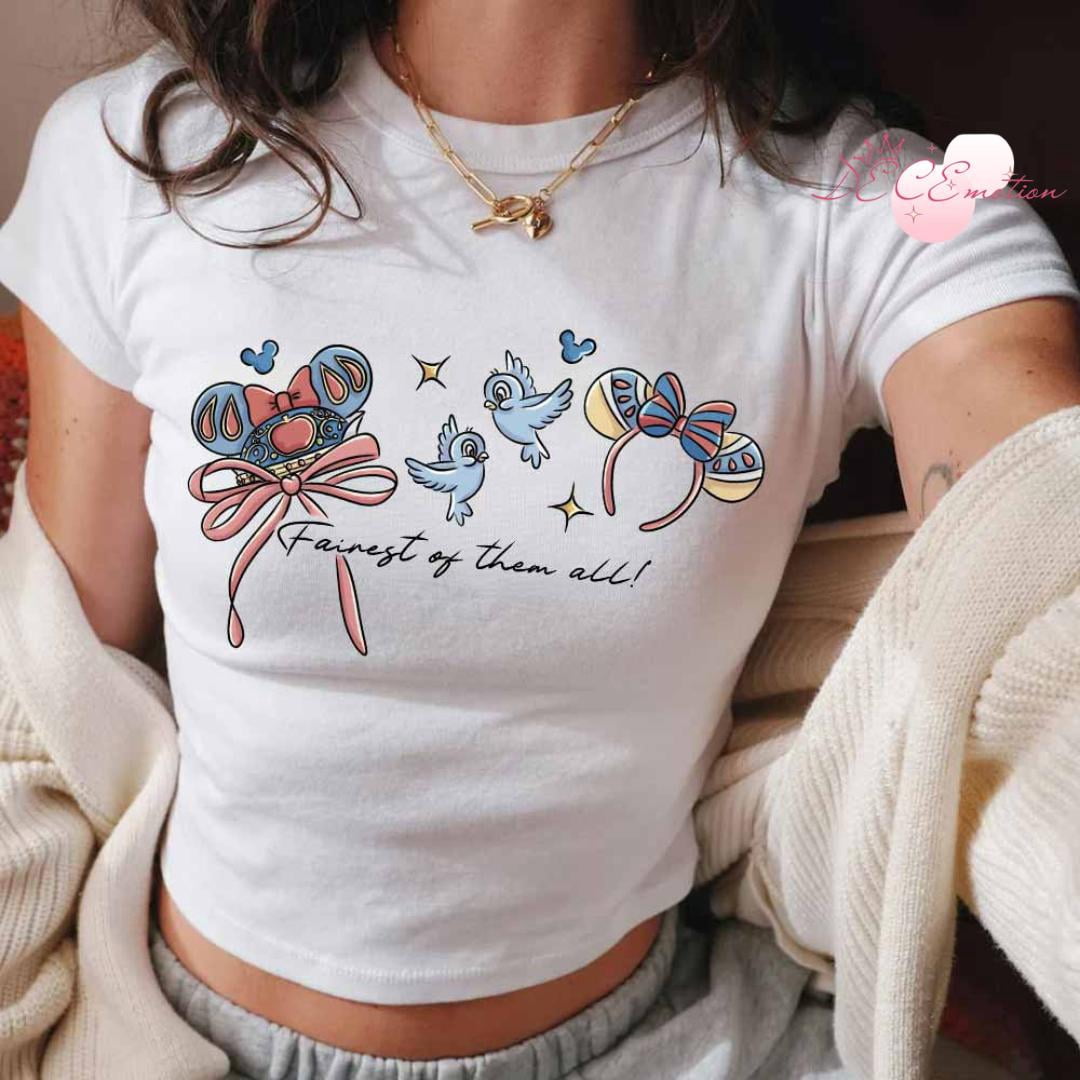 Coquette Bow Minnie Headband Disney Princess Baby Tee Crop Tank, and ...
