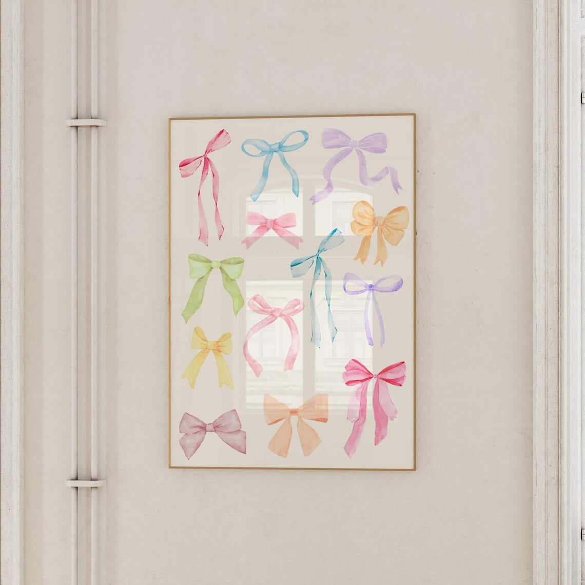 Coquette Bow Multicolor Wall Art Printable Print For Girls Bedroom ...