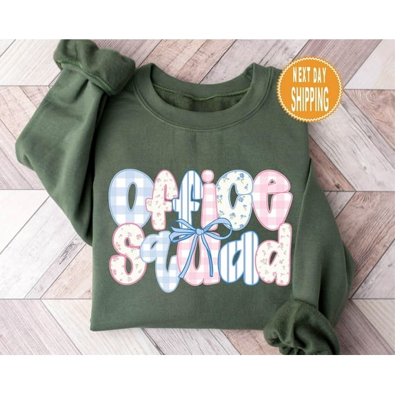 Coquette Bow Office Squad Sweatshirt: Admin Secretary Team Apparel ...
