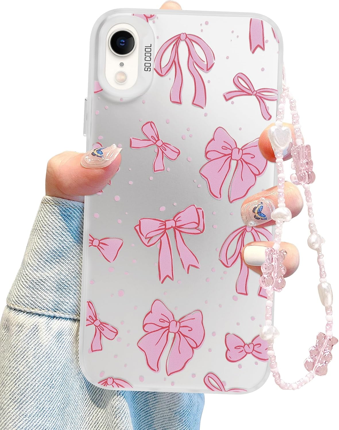 Coquette Bow Phone Case for iPhone XR, Cute Pink Ribbon Bow Aesthetic ...