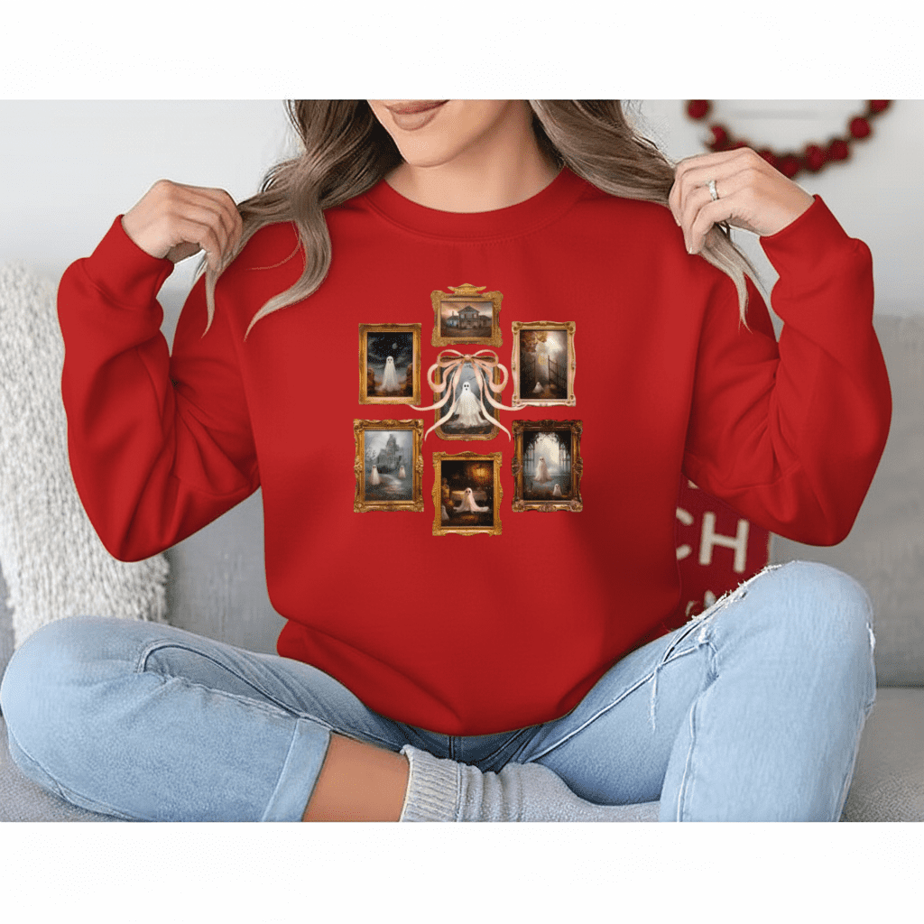 Coquette Bow Picture Frame Halloween Cute Cartoon Graphic Casual Sweatshirt, up to size 5XL ...
