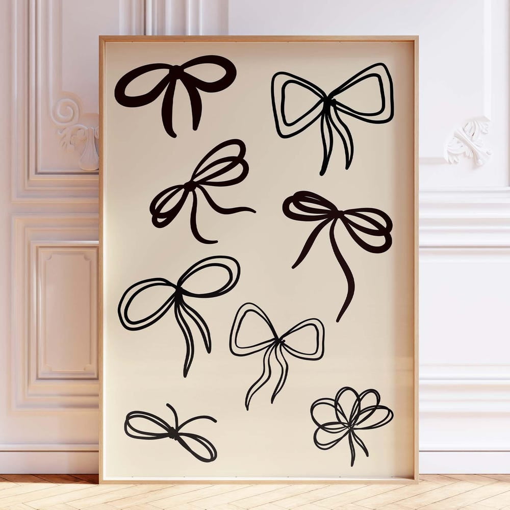 Coquette Bow Print: Trendy Girly Wall Art UNFRAMED PAPER POSTER, Home ...