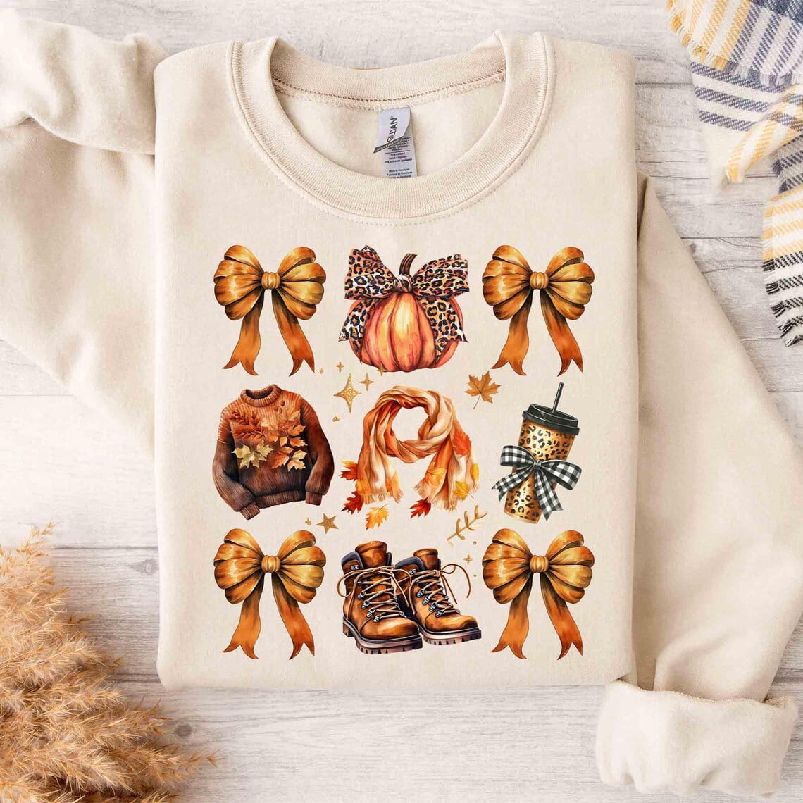 Coquette Bow Pumpkin Shirt, Fall Pumpkin Coquette Bow Sweater ...