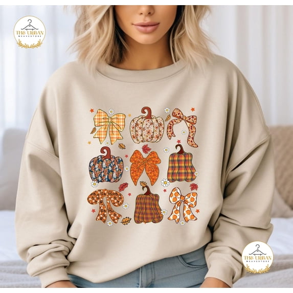 Coquette Bow Pumpkin T-shirt Fall Season T-shirt Thanksgiving Gift Cute ...
