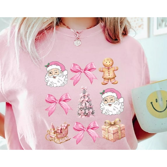 Coquette Bow Shirt, Santa Shirt, Aesthetic Shirt, Girly Graphic Tee ...