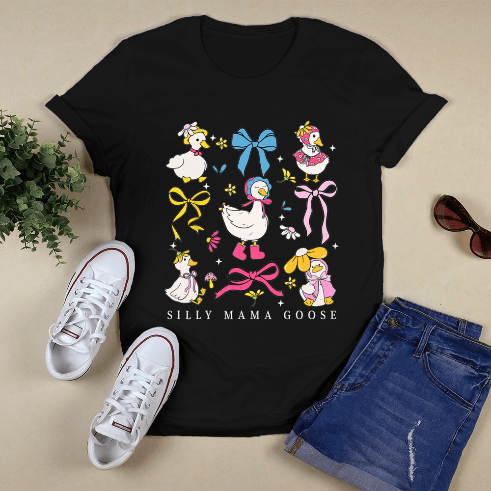 Coquette Bow Silly Goose Mama Funny Mothers Day Goose Lover Classic ...