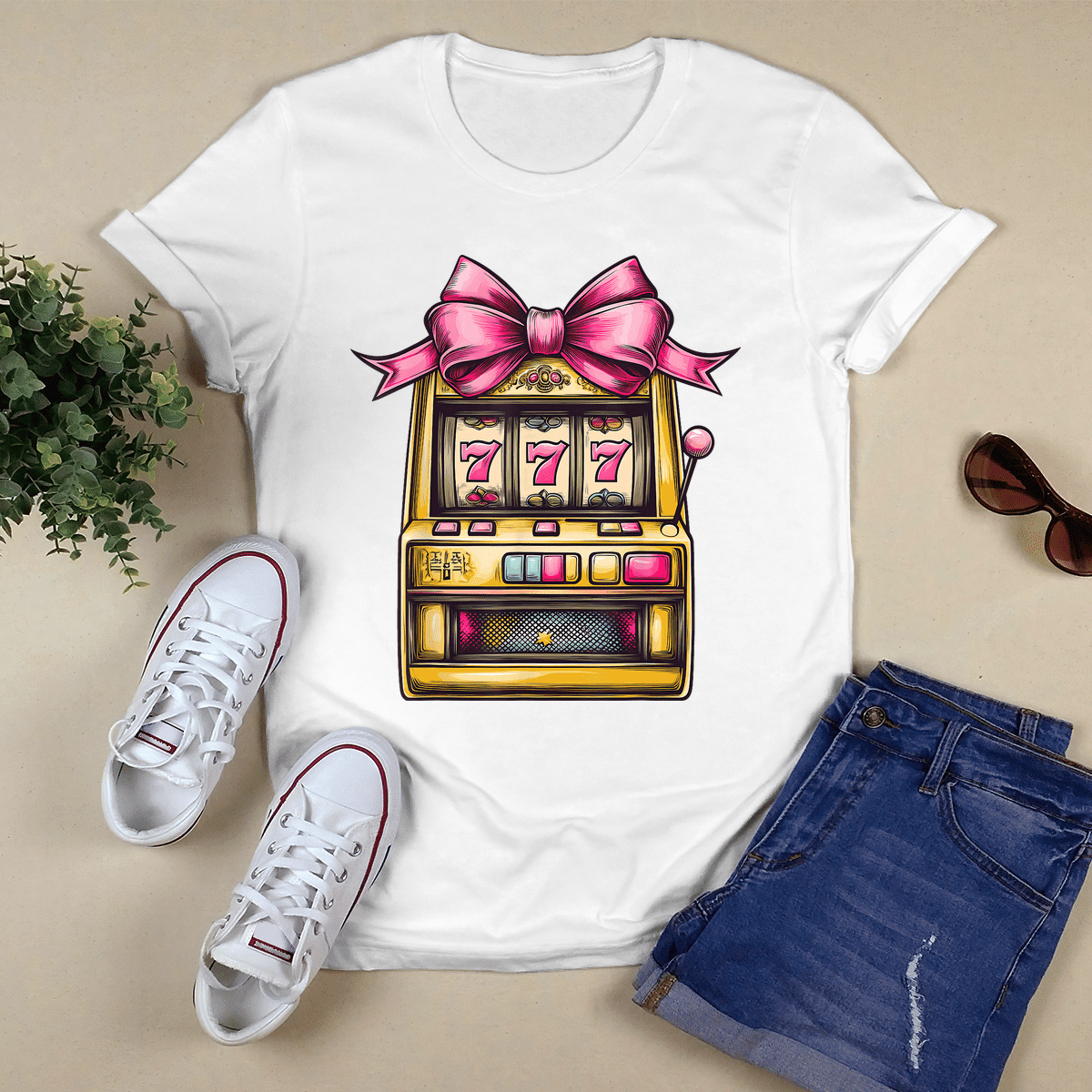 Coquette Bow Slot Machine Gambling Gambler Mothers Day Mom Classic ...