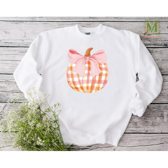 Coquette Bow Sweatshirt, Fall Pumpkin Coquette Bow Sweater, Fall Vibes ...