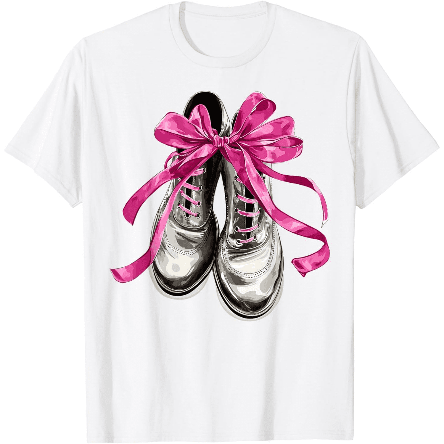 Coquette Bow Tap Dance Dancer S Dancing Girl Mom Pink T-Shirt - Walmart.com