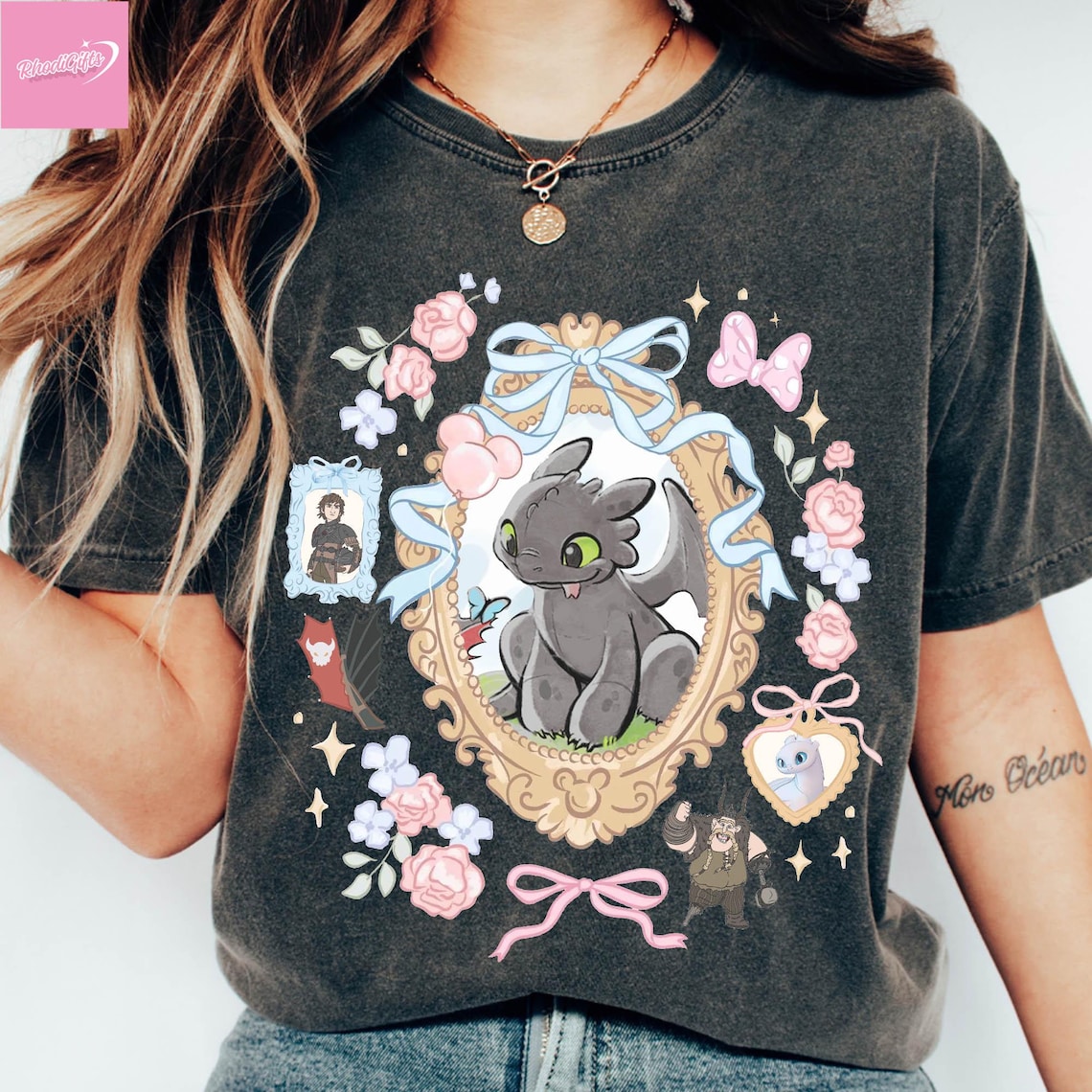 Coquette Bow Toothless How To Train Your Dragon Shirt, Cute Toothless ...