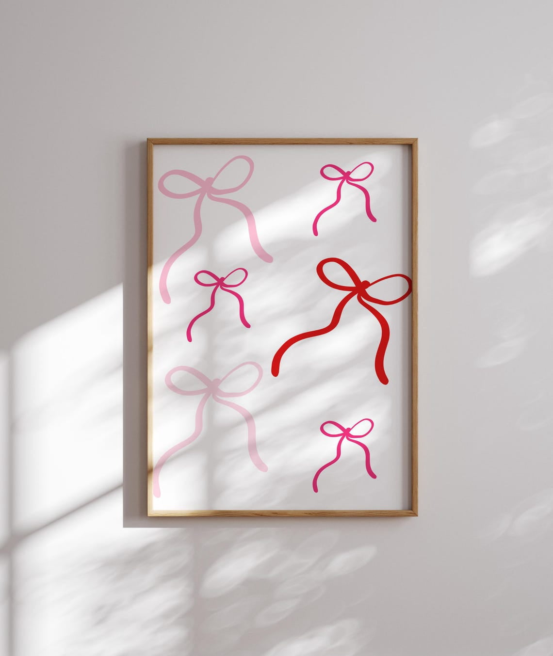 Coquette Bow Valentine Print, Pink Love Poster, Unframed Paper Poster ...