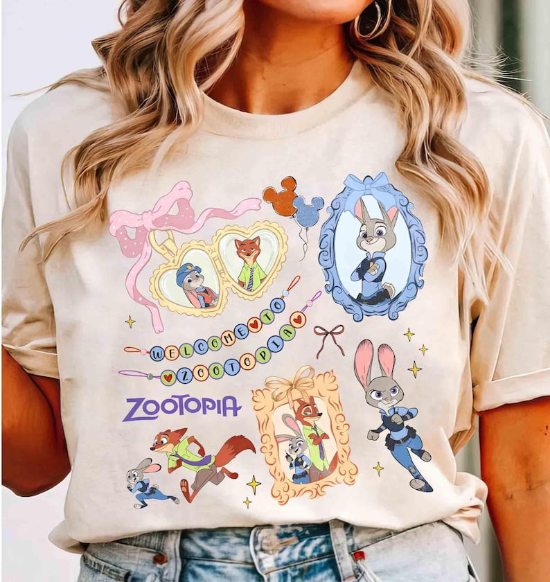 Coquette Bow Zoo-t0pia Inspired Shirt, Watercolor Bunny Graphic Tee ...
