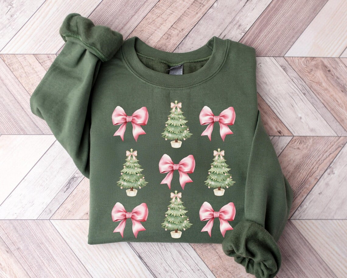 Coquette Bow season Sweatshirt, season Tree Shirt, season Sweatshirt, Girly season Sweater ...