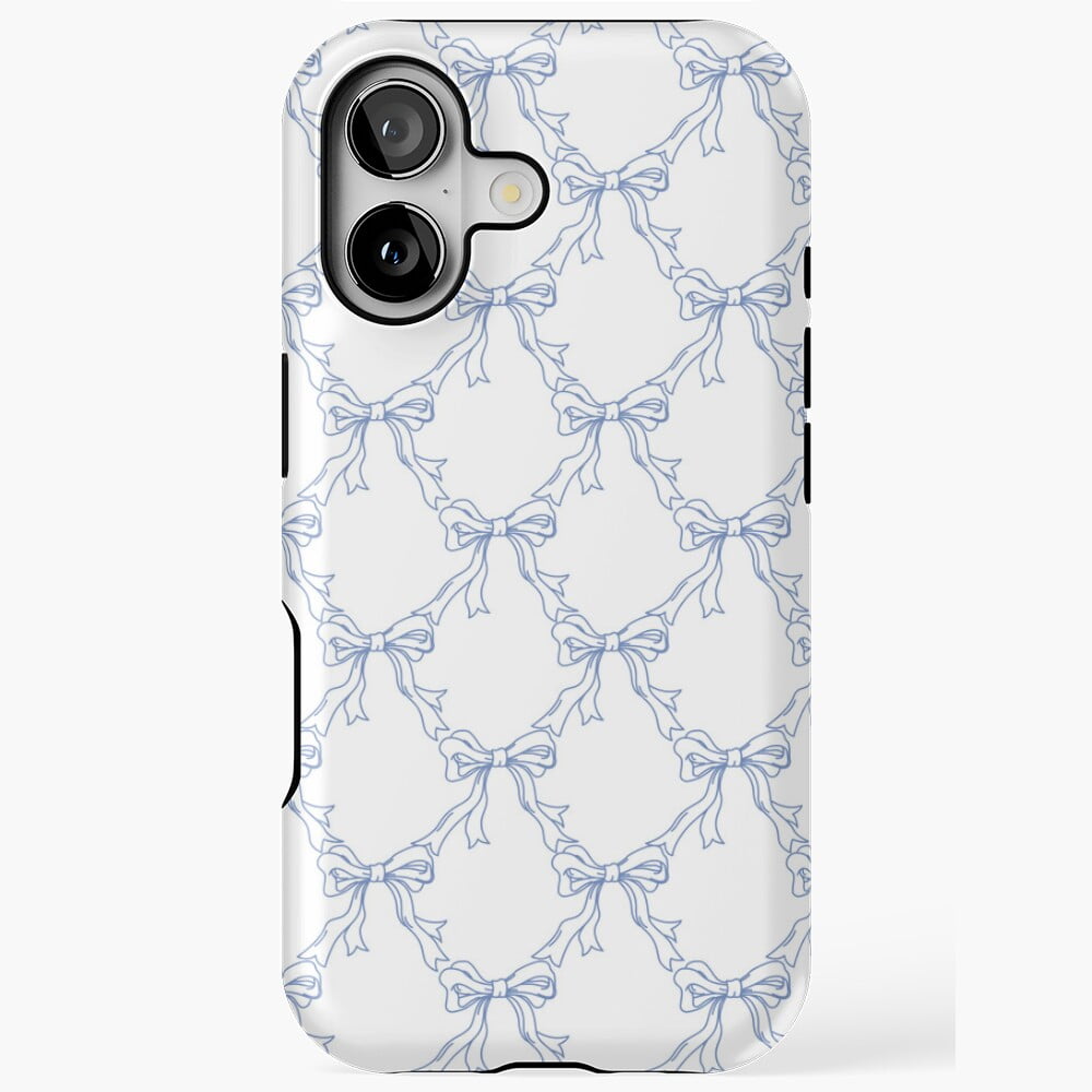 Coquette Bows Blue Ribbons Art Phone Case with iPhone 17 to 11 Pro Max ...