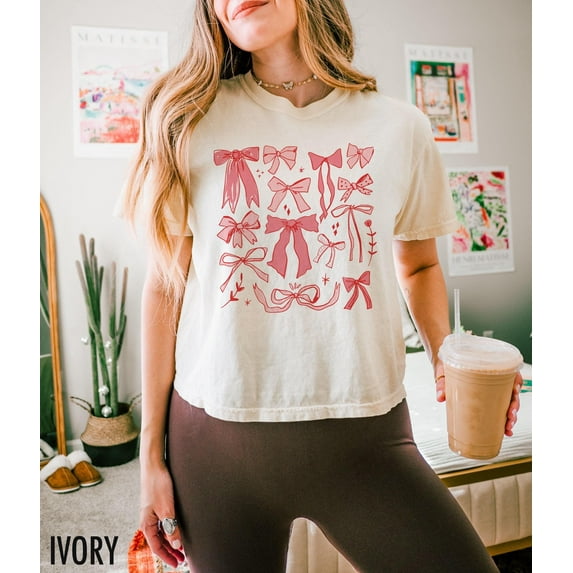 Coquette , Bows CroppedTee, Coquette s, Valentines Day, Bow Cropped Tee ...