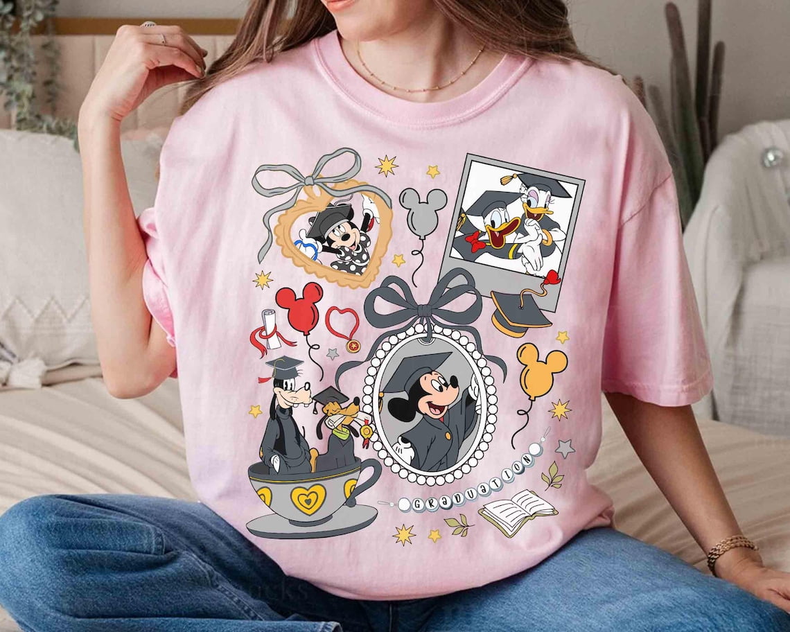 Coquette Bows Mickey and Friends Disney Graduation Comfort Colors T ...