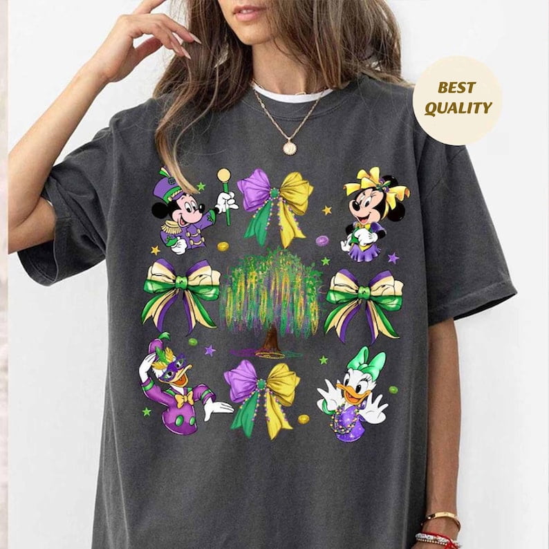 Coquette Bows Mickey & Friends Disney Mardi Gras Shirt, WDW Disneyland ...