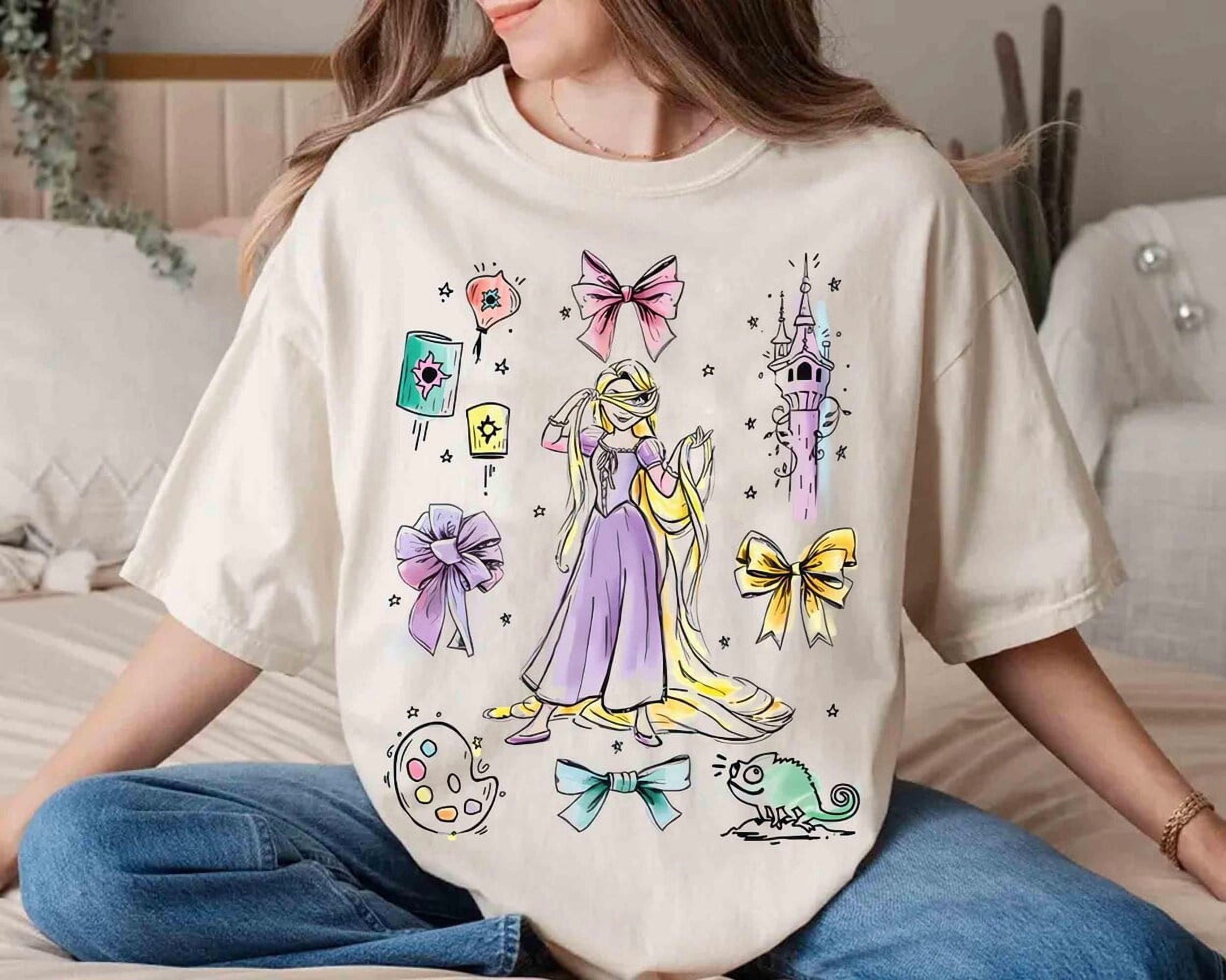 Coquette Bows Rapunzel Princess T-Shirt, Disney Tangled Tee, Pascal ...