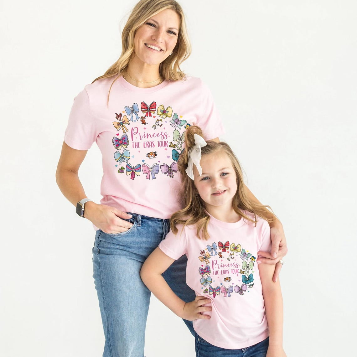 Coquette Bows Watercolor Disney Princess T-Shirt, Disney Princess Tour ...