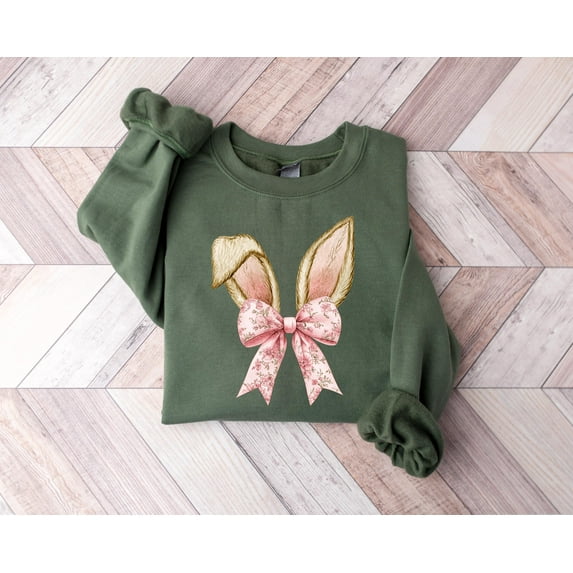 Coquette Bunny Ears T-Shirt, Cute Easter Bunny Shirt, Aesthetic Soft ...