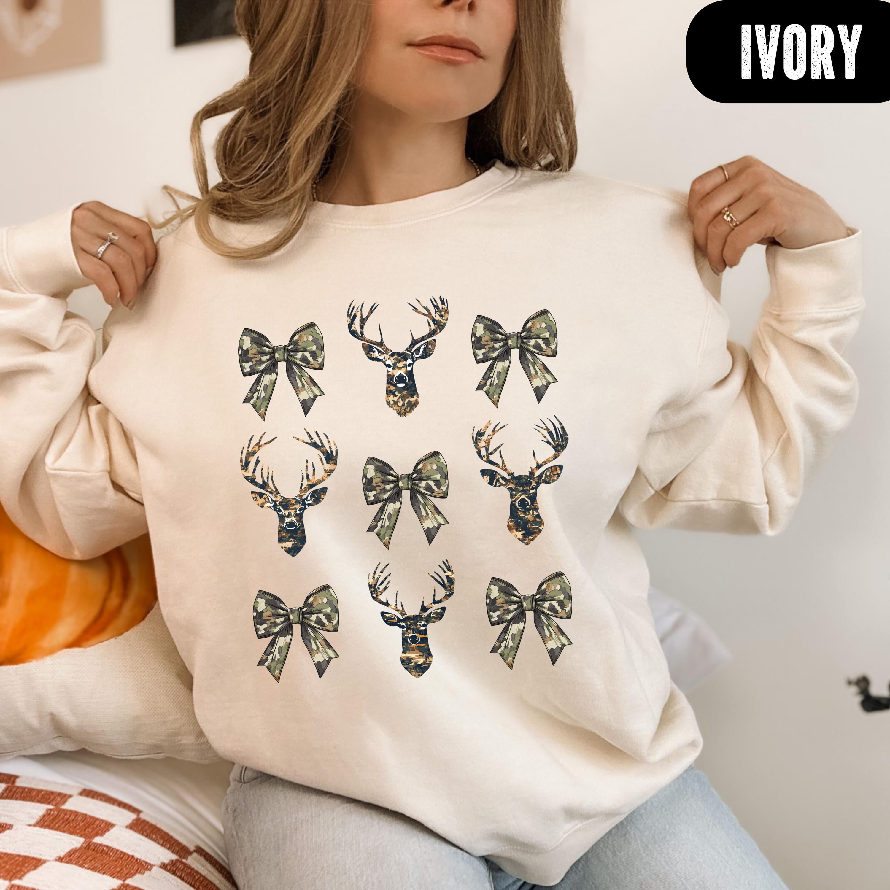 Coquette Camo Deer and Bows Aesthetic Camo T-Shirt, Hunters Wife T ...